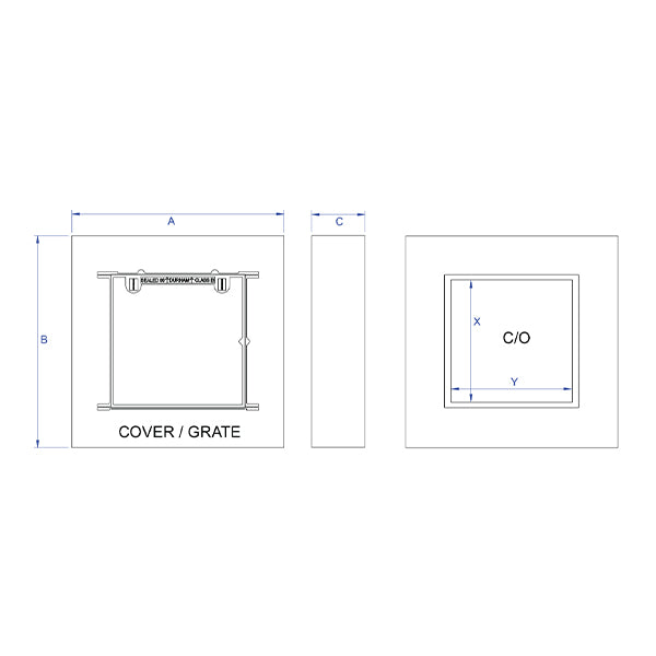 Concrete Surrounds for lids S1515B+SAC99D - Durham