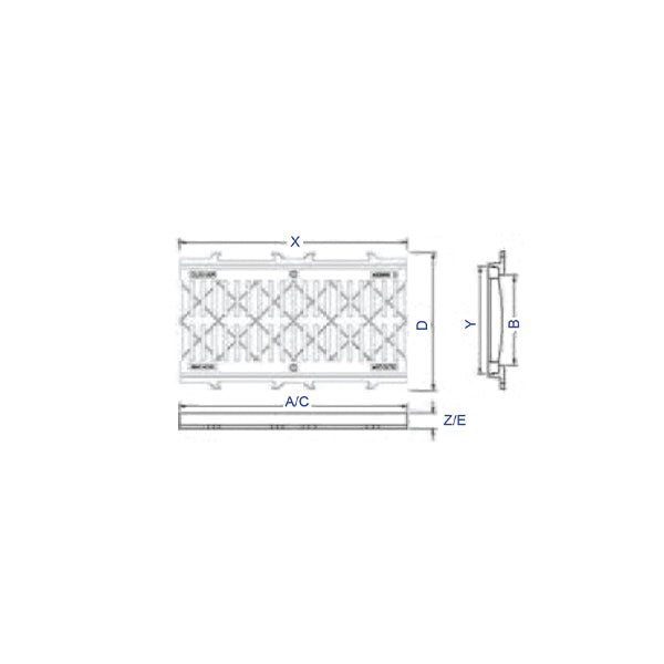 Ductile Pedestrian Guard Trench Grate & Frame - Class D CHP15D - Durham