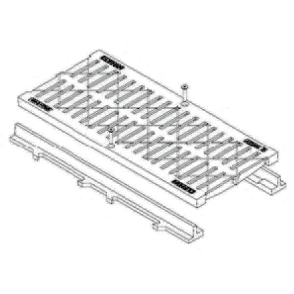Ductile Pedestrian Guard Trench Grate & Frame - Class D CHP23D - Durham