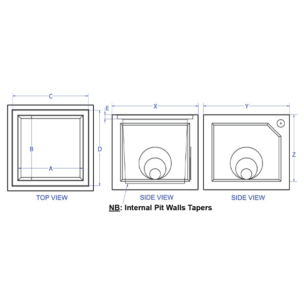 Concrete Pit - 150mm Stepped wall P151515-E - Durham