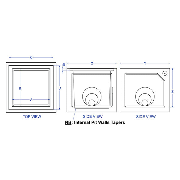 Concrete Pit Stepped wall P999-C - Durham