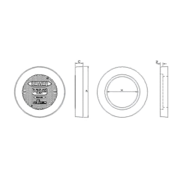 Concrete Surrounds for lids S100B+CG60RD - Durham